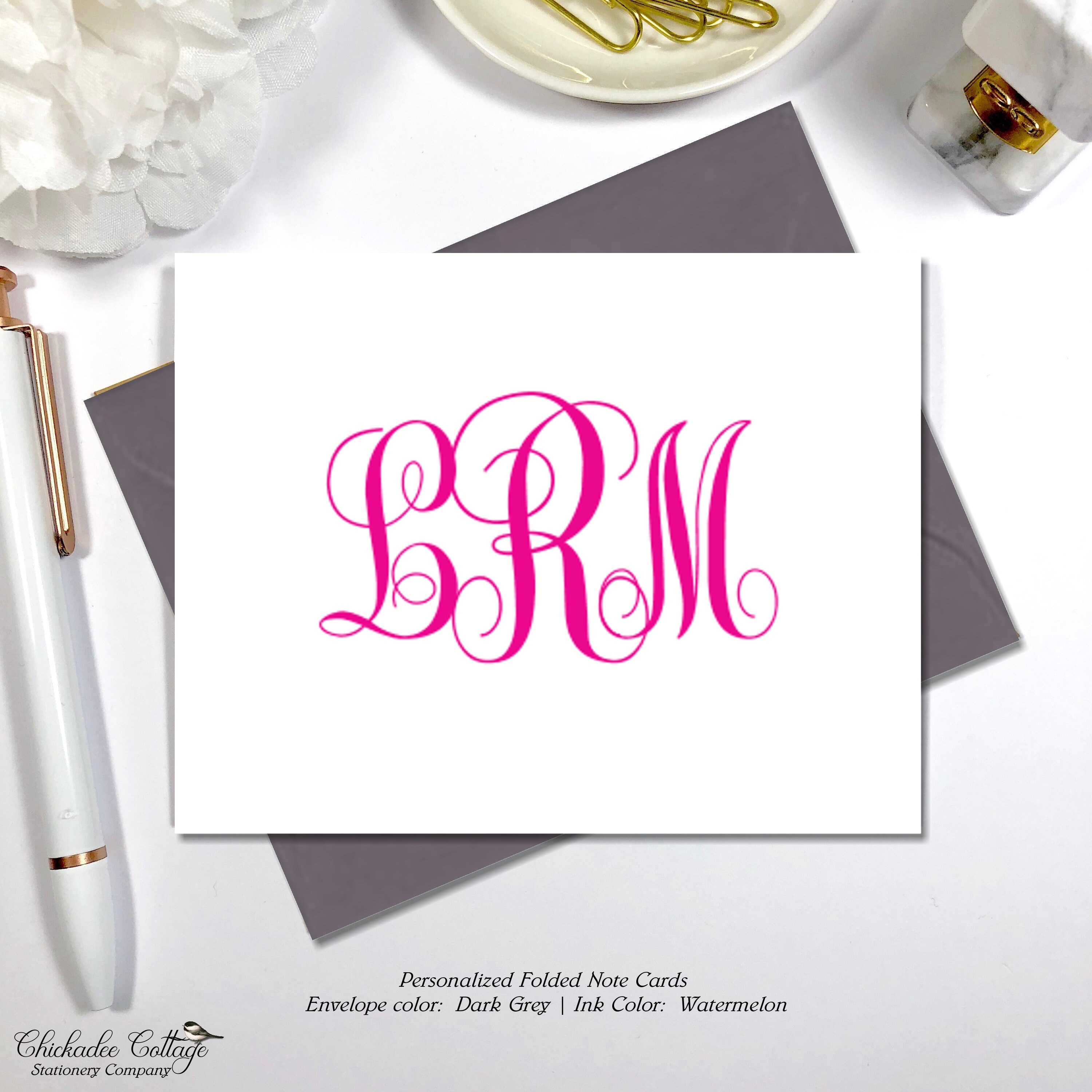 Personalized Monogram Note Card Set Personalized Stationery | Etsy