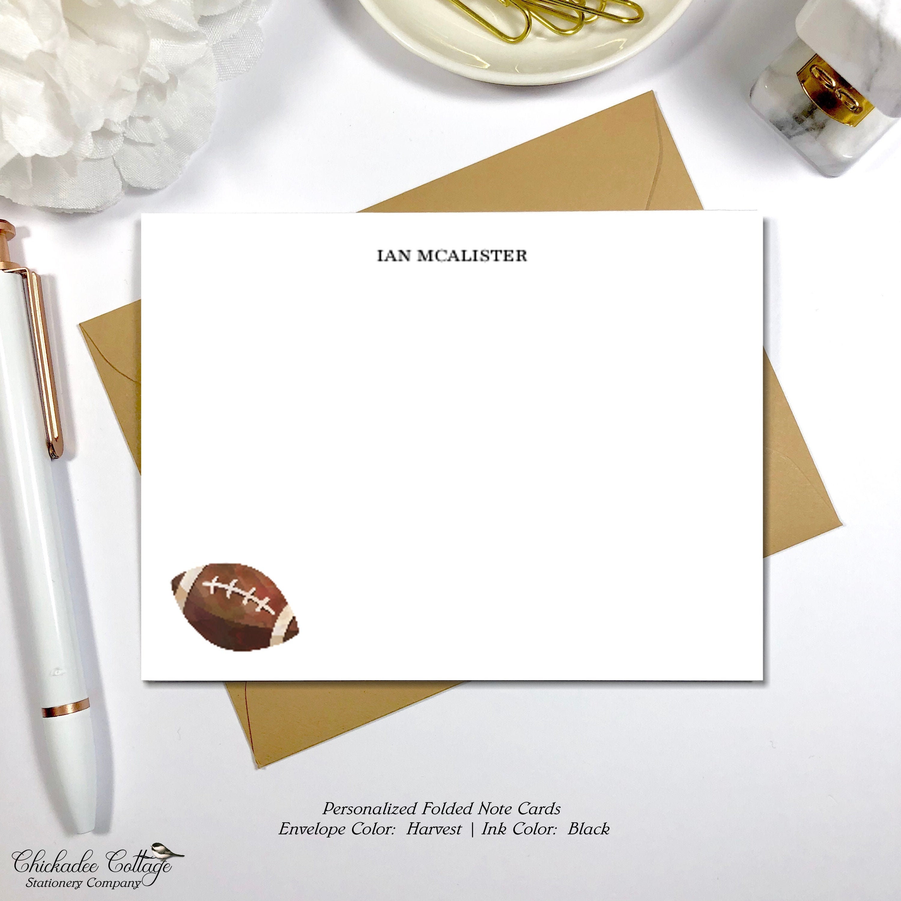 Football Note Cards Stationery Set / Football Gifts / Football - Etsy