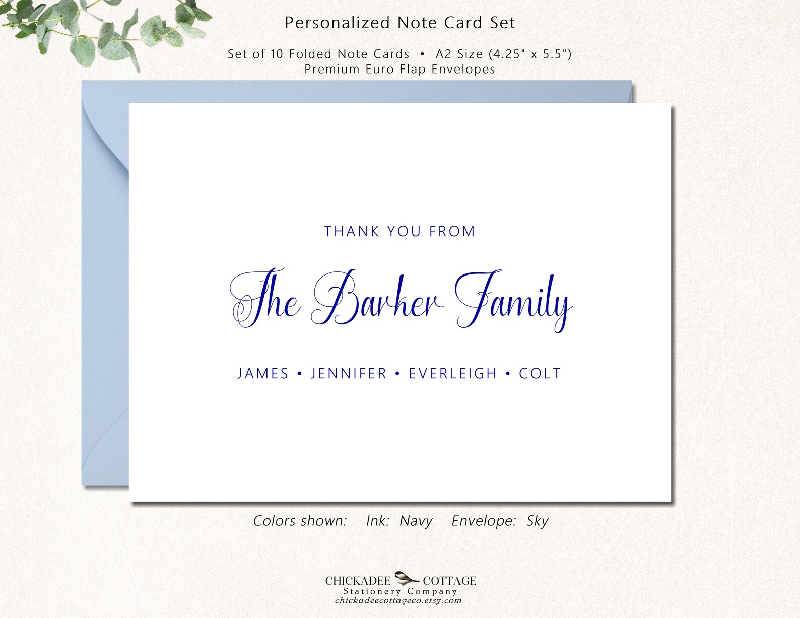 Family Thank You Cards Personalized Family Stationery Thank - Etsy
