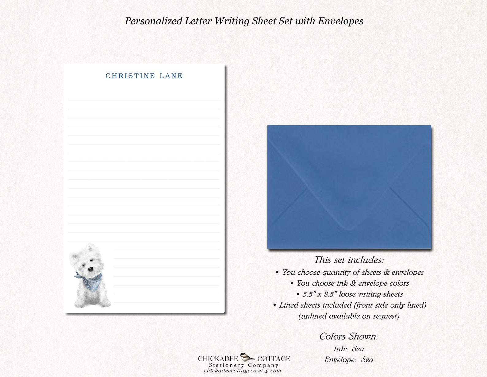 Westie Dog Letter Writing Set Westie Gifts Dog Lover Gifts - Etsy