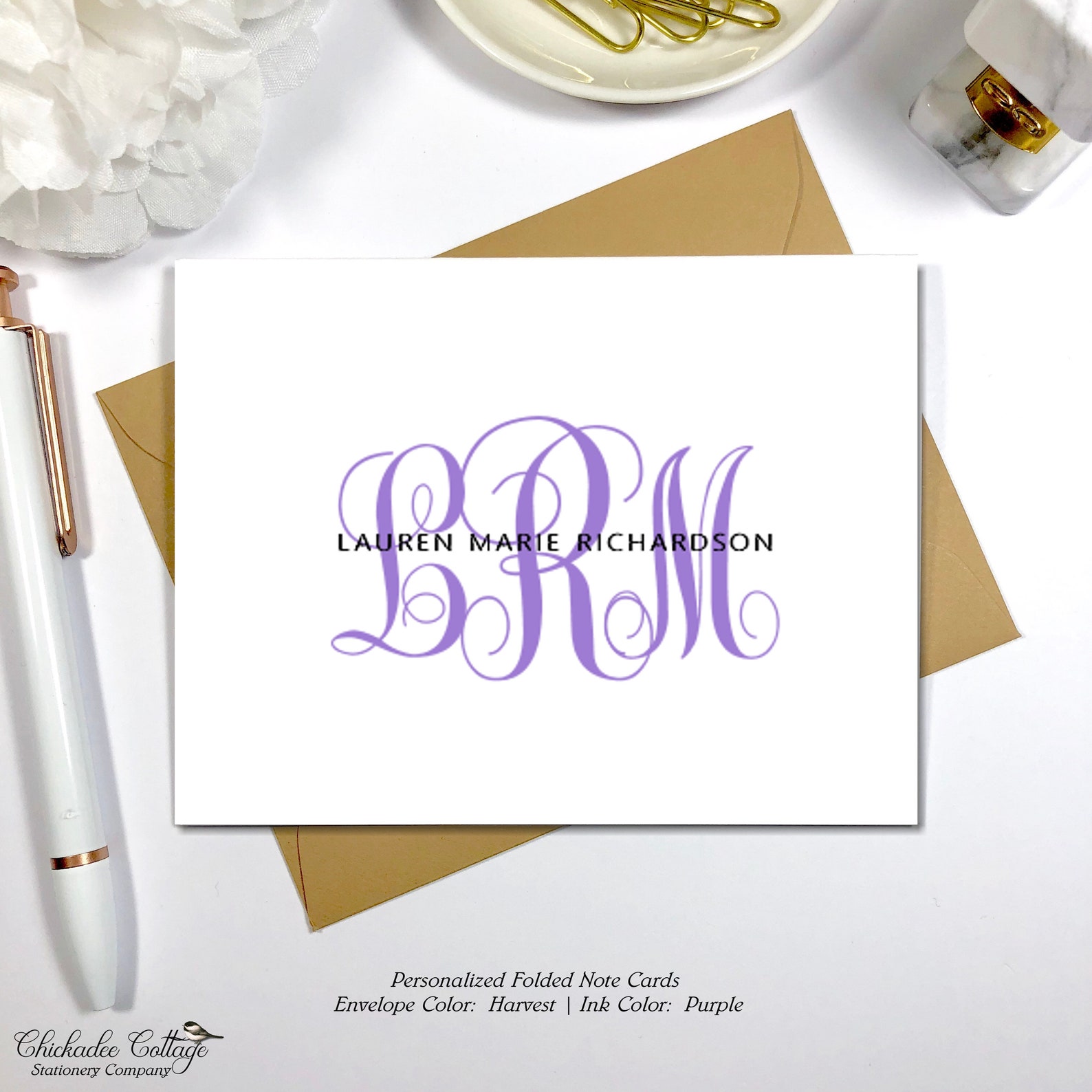 Personalized Monogram Note Card Set / Personalized Stationery | Etsy