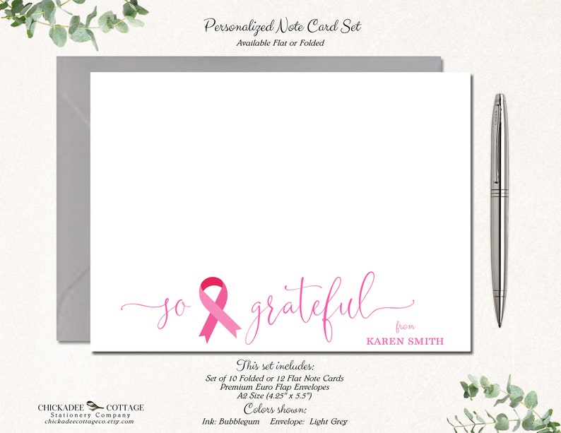 Personalized Thank You Cards Breast Cancer | Cancer Card | Cancer ...