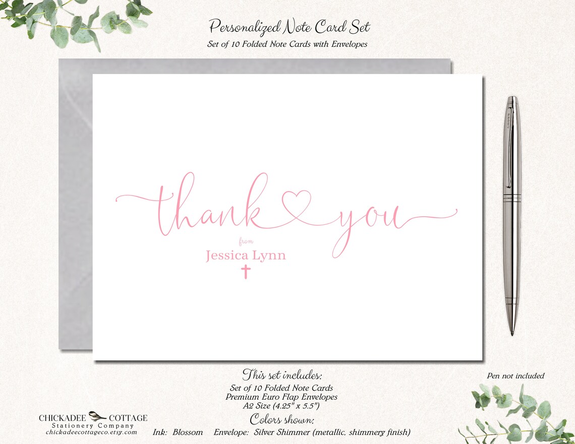 Baptism Thank You Cards Baptism Thank You Notes Baptism - Etsy