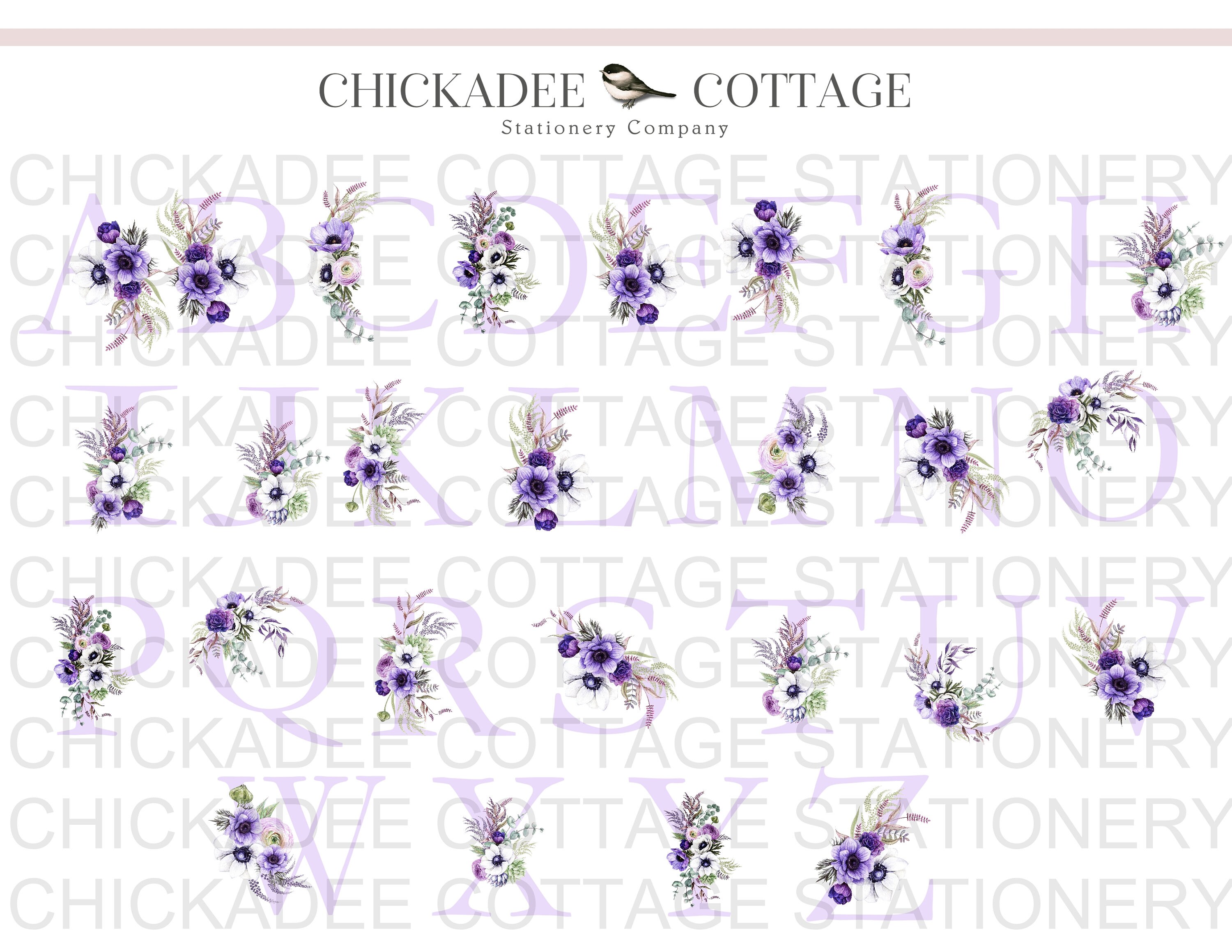 Purple Monogram Note Cards Personalized Monogrammed | Etsy