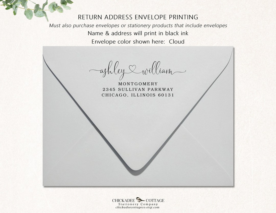 Return Address Printing Add-on Service, Envelopes Are Not Included ...