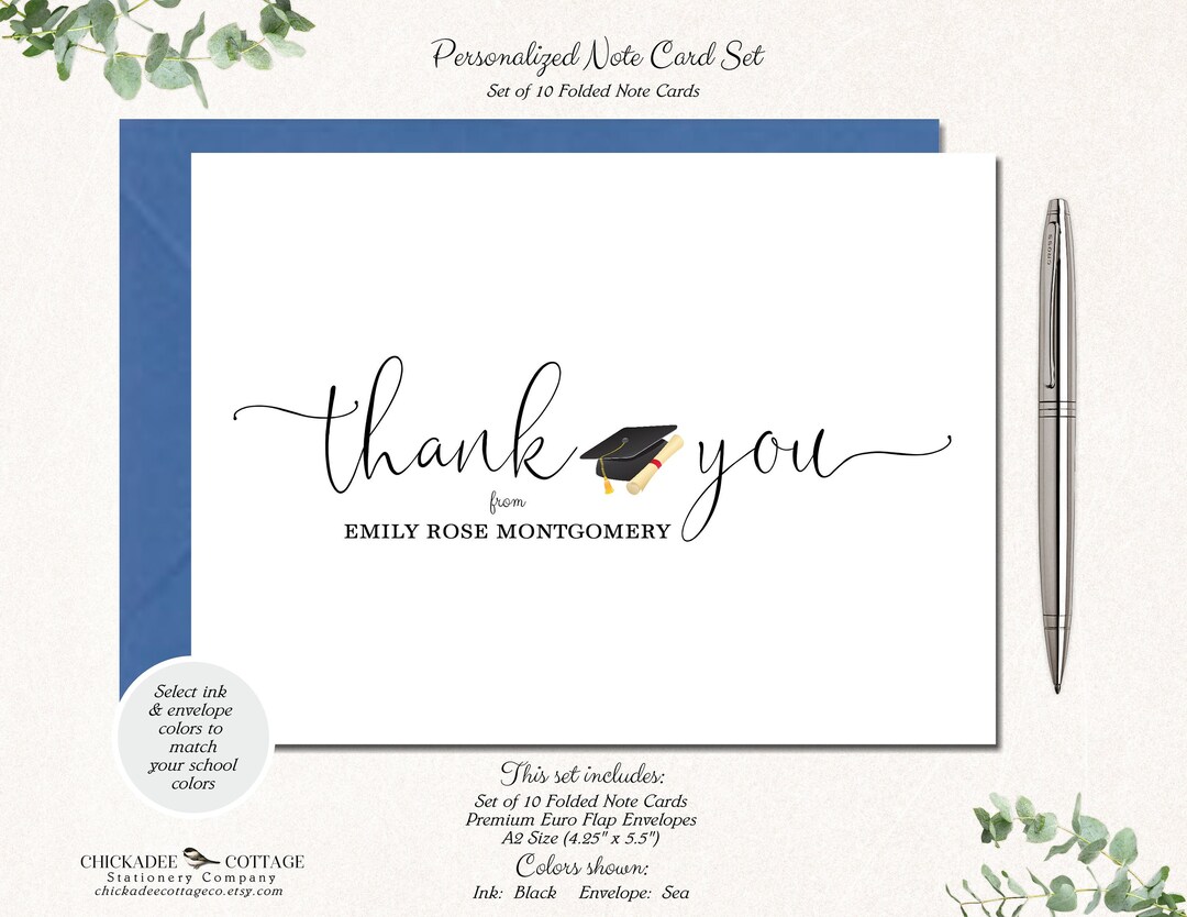 Graduation Thank You Cards, Graduation Thank You Notes, Graduation Gift ...
