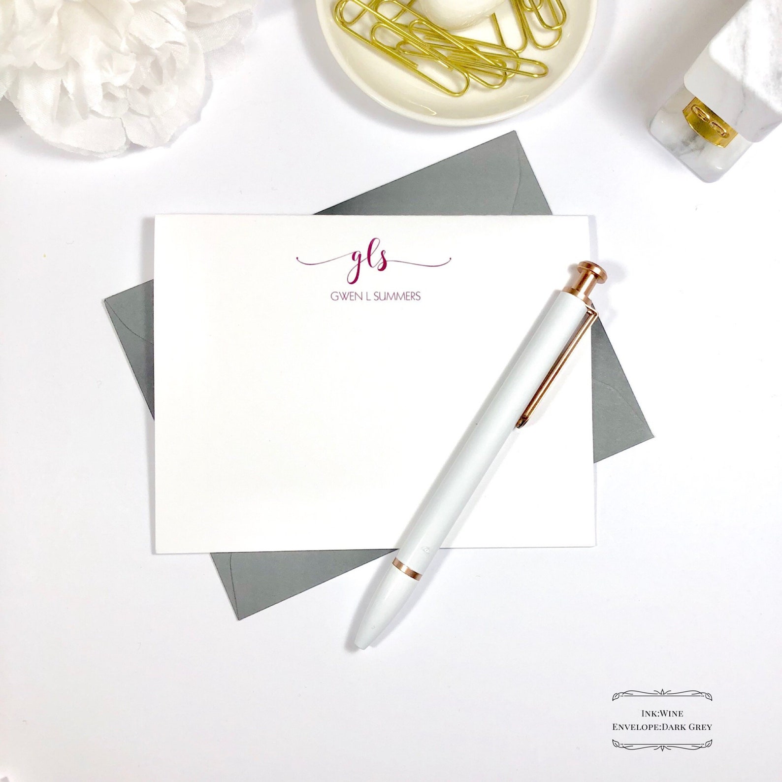 Personalized Stationery Monogrammed Stationary Custom Note | Etsy