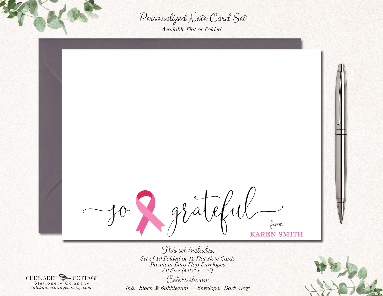 Personalized Thank You Cards Breast Cancer | Cancer Card | Cancer ...