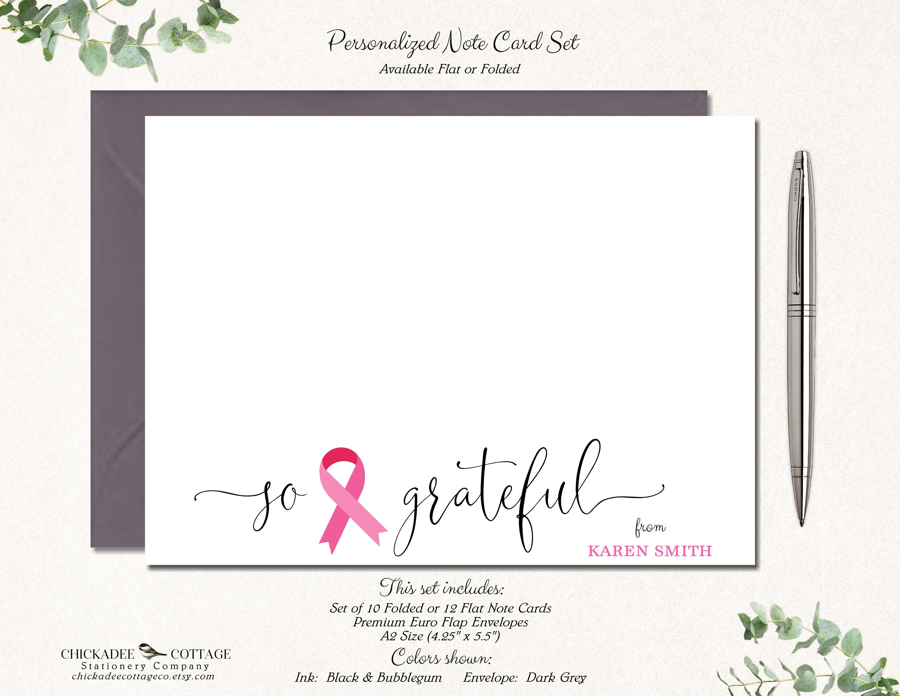 Personalized Thank You Cards Breast Cancer | Cancer Card | Cancer ...
