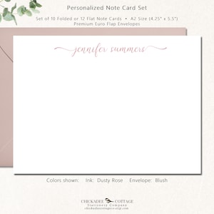 Note Cards for Women, Set of 12 Flat or 10 Folded Notecards ...