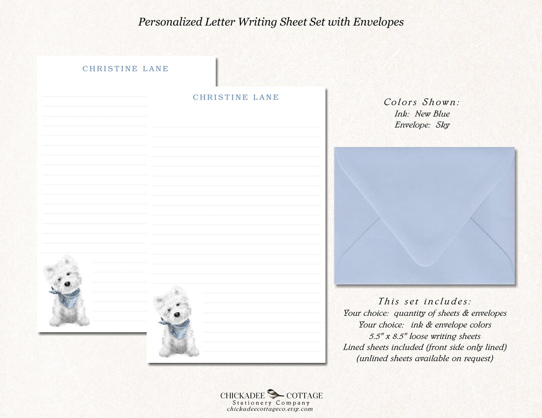 Westie Dog Letter Writing Set Westie Gifts Dog Lover Gifts West ...