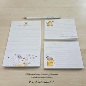 Set of 3 Personalized Bee Notepads, Custom Honeybee Notepads, Personalized Gifts for Bee Lover ...