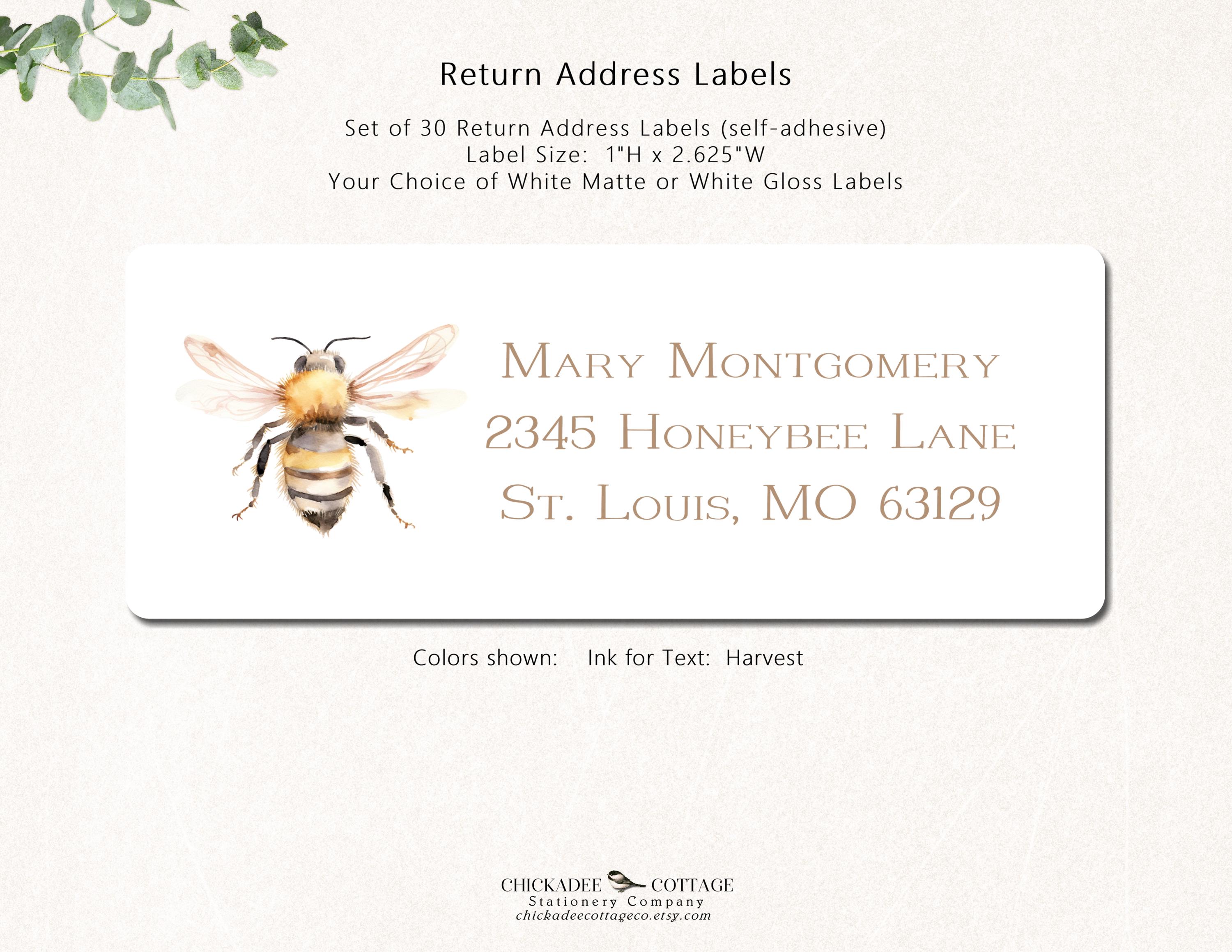 Bee Return Address Labels, Return Address Stickers, Beekeeper Gift, Bee ...