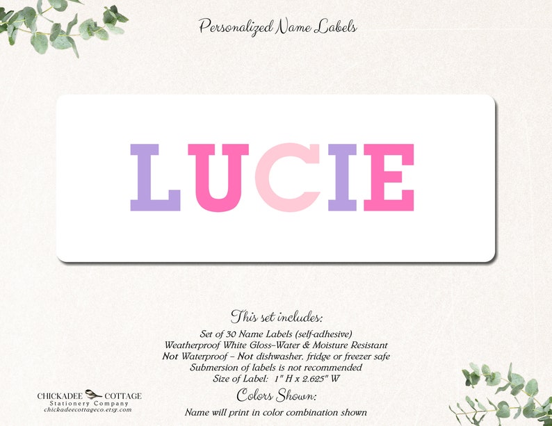 School Supply Labels Name Stickers Labels for Girls Book | Etsy