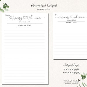 Vet Tech Gift, Personalized Notepad, Veterinary Technician Gift, Vet ...