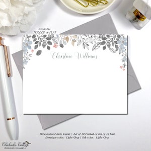 Personalized Flower Note Card Set With Envelopes | Gift for Her | Flat ...