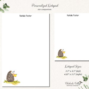 Personalized Notepad - HEDGEHOG - Stationery Stationary Notepad ...