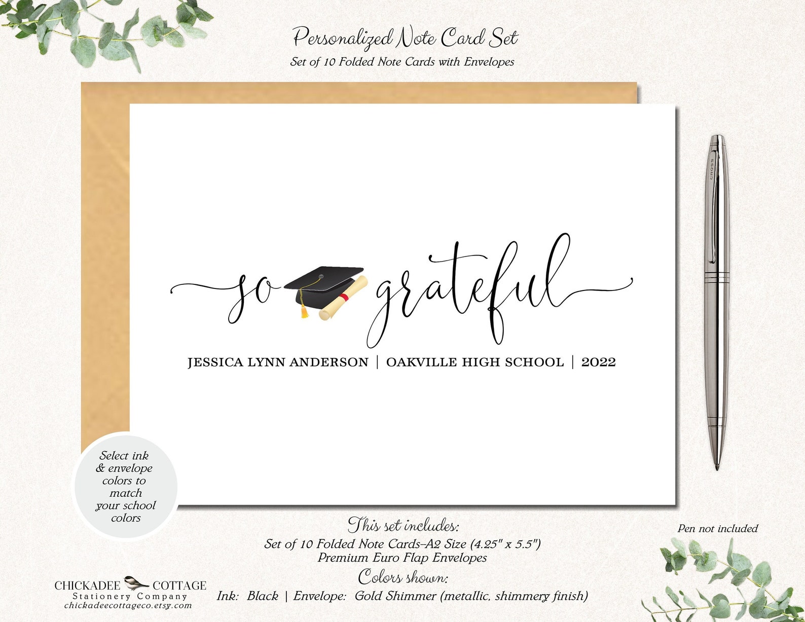 Graduation Thank You Cards Personalized Thank You Notes - Etsy