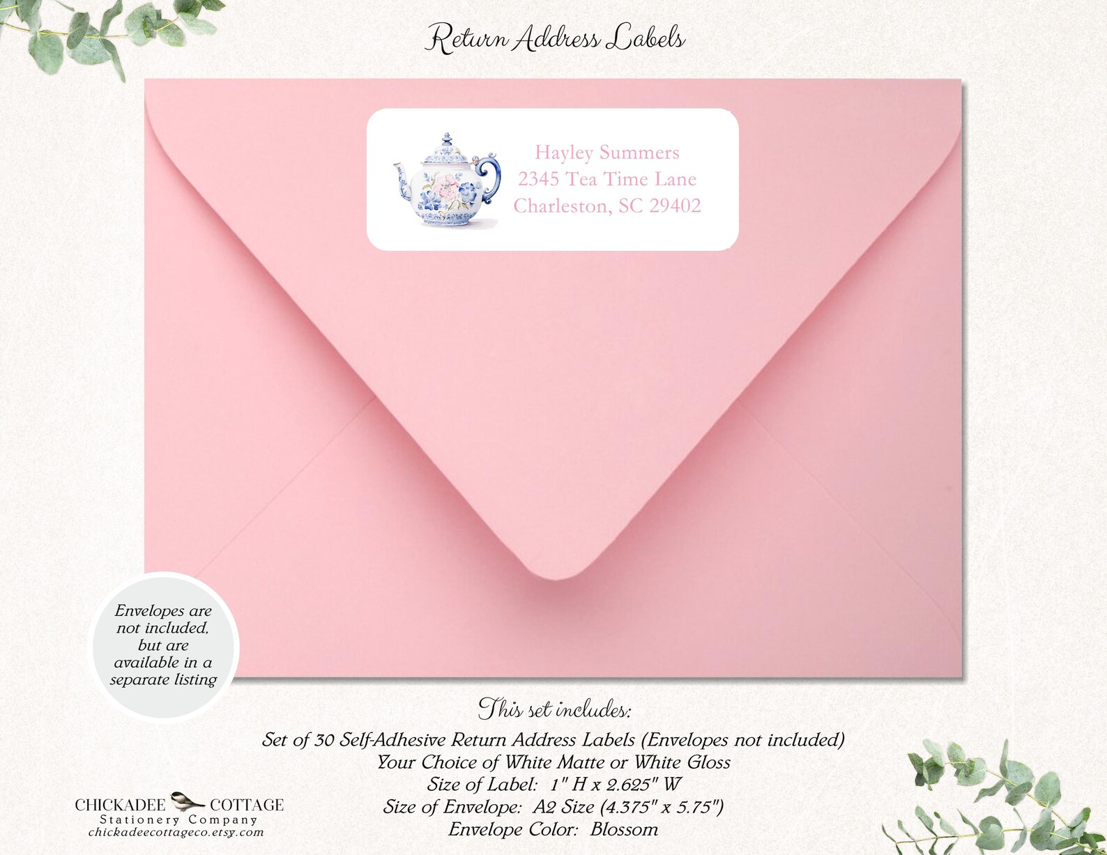 Return Address Labels, Return Address Stickers, Personalized Return ...