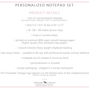 Set of 3 Personalized Notepads, Custom Notepads, Personalized Gifts for ...
