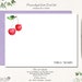 Personalized Cherry Note Cards, Stationery With Fruit, Cherry Gift ...