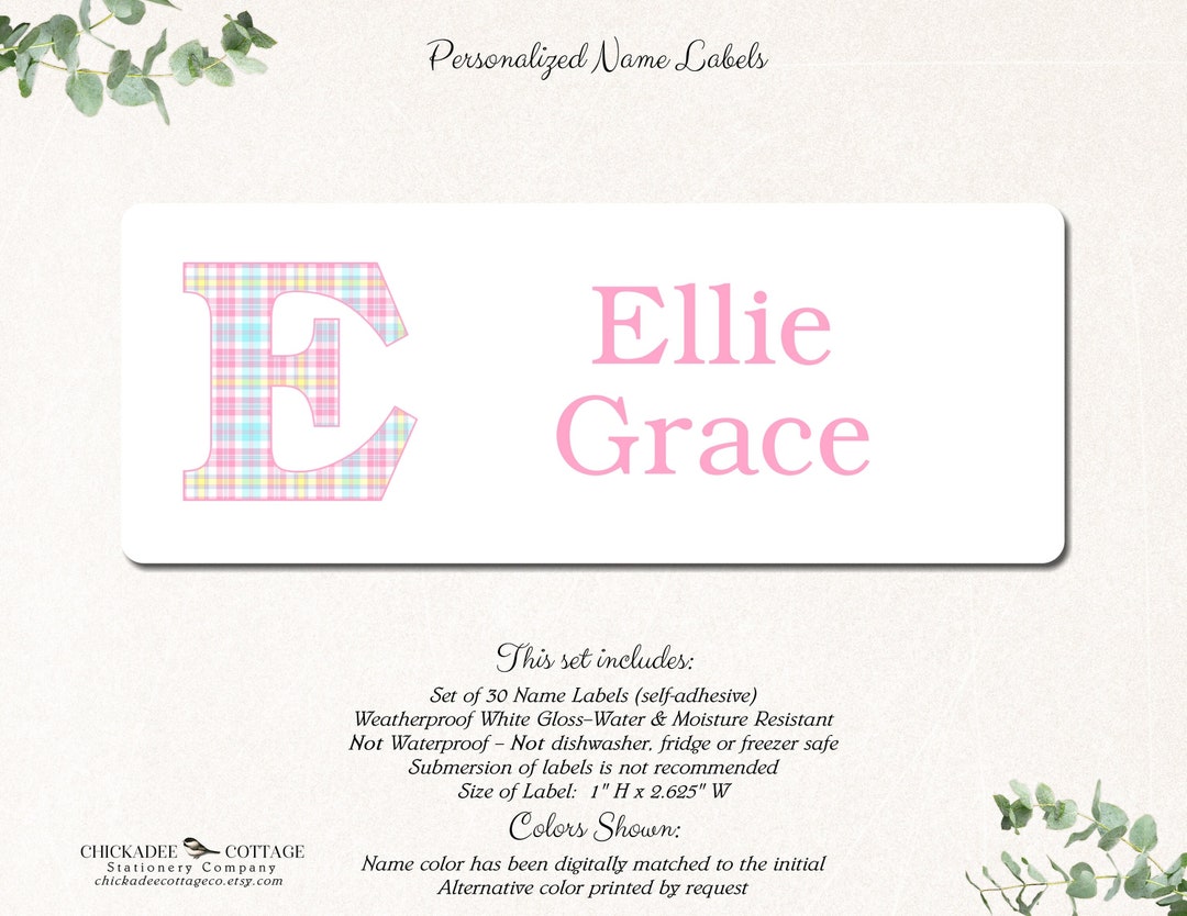 School Supply Labels, Name Stickers, Labels for Girls, Book Labels ...