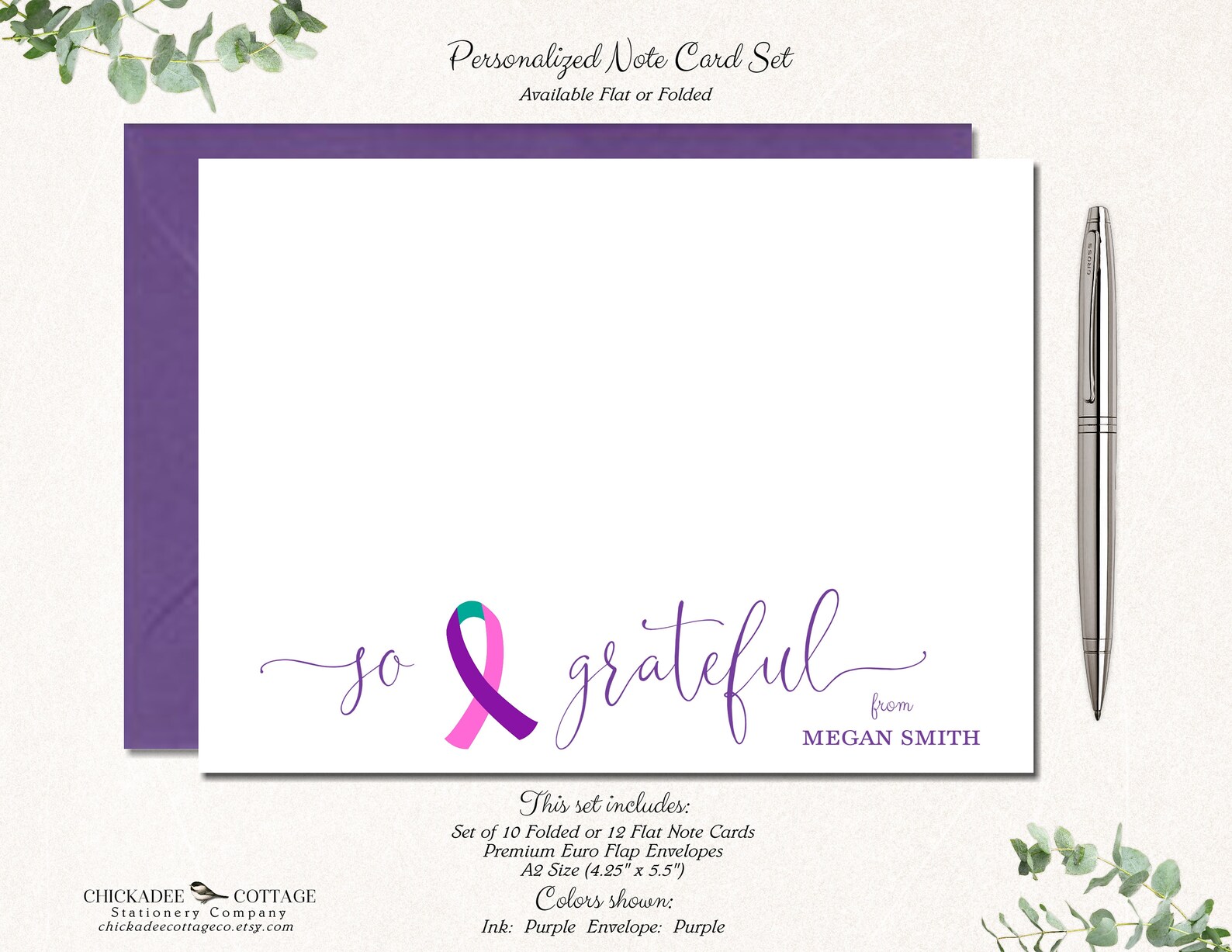 Personalized Thank You Cards Thyroid Cancer | Cancer Card | Cancer ...