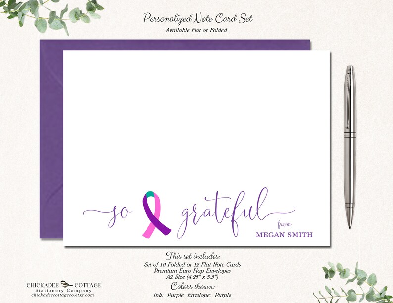 Personalized Thank You Cards Thyroid Cancer | Cancer Card | Cancer ...