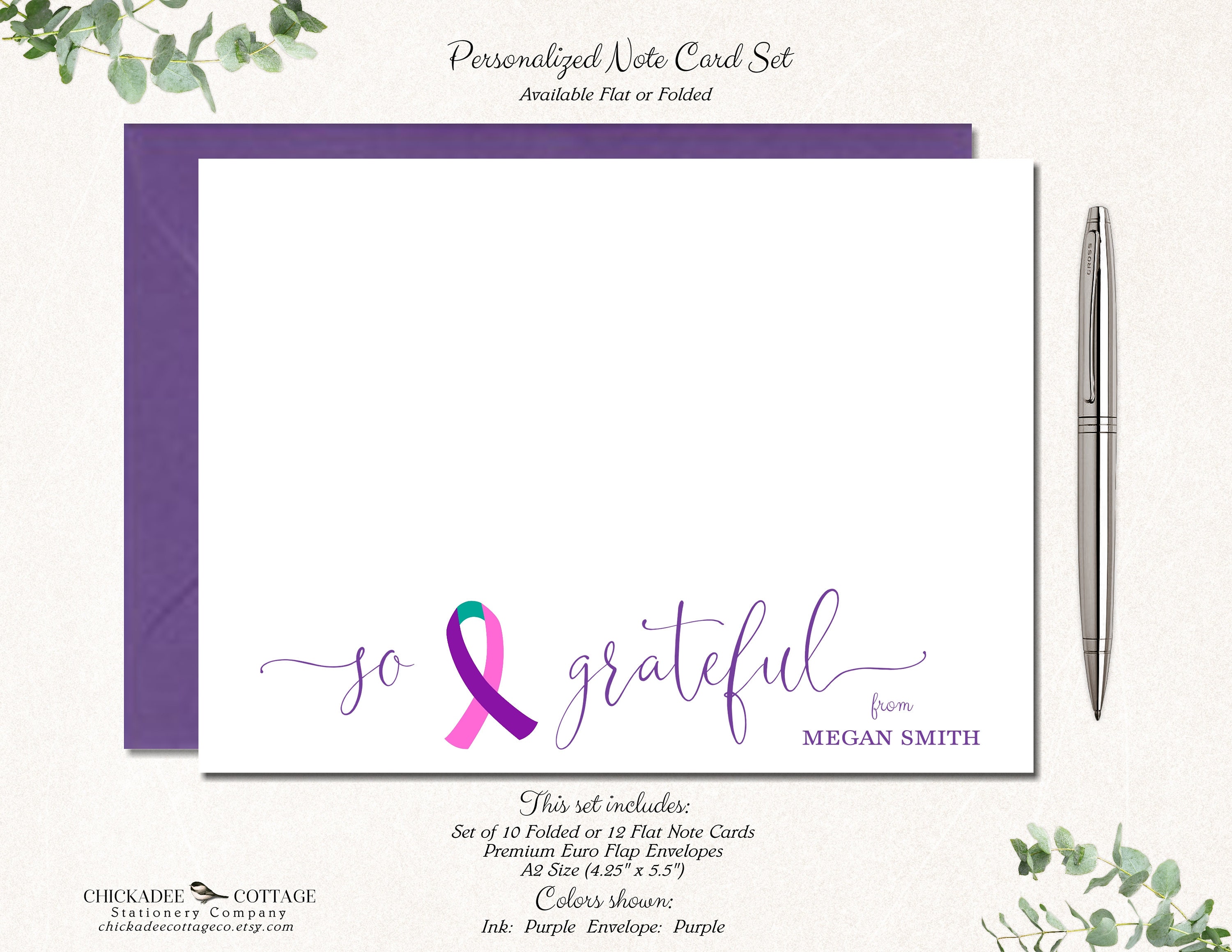 Personalized Thank You Cards Thyroid Cancer | Cancer Card | Cancer ...