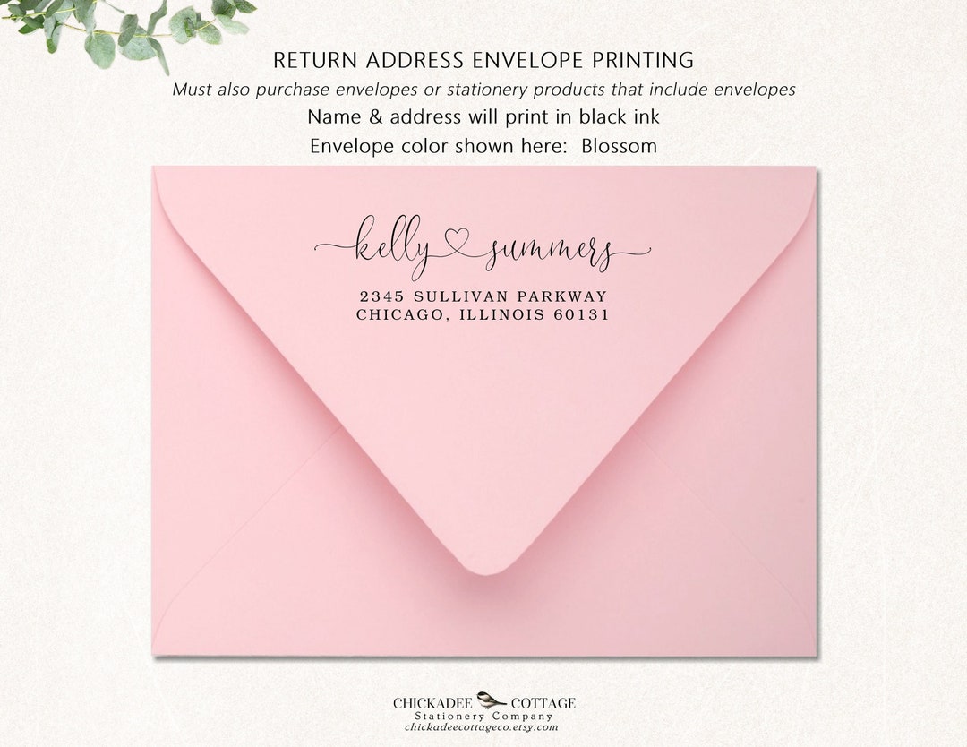 Return Address Printing Add-on Service, Envelopes Are Not Included ...