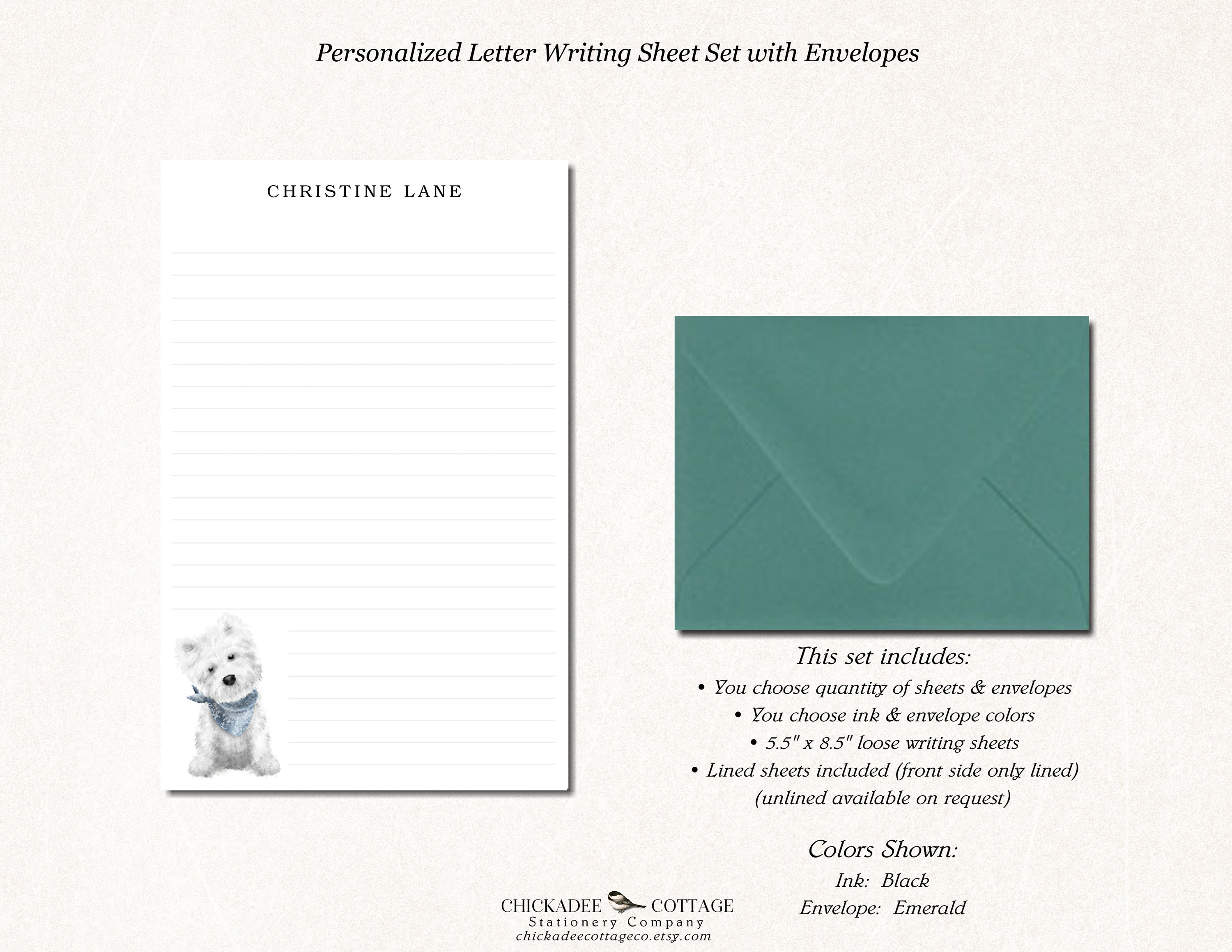 Westie Dog Letter Writing Set Westie Gifts Dog Lover Gifts | Etsy