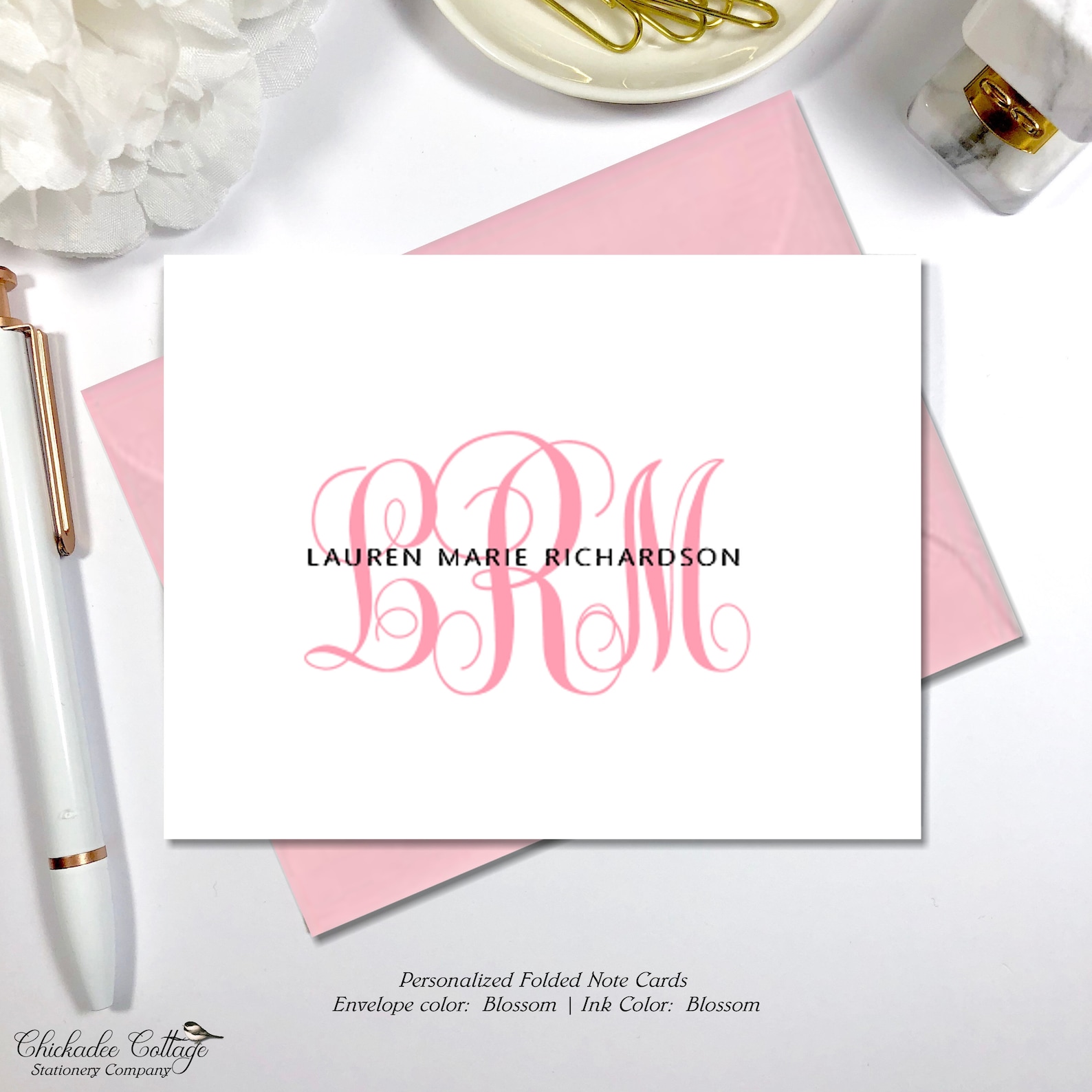 Personalized Monogram Note Card Set / Personalized Stationery | Etsy