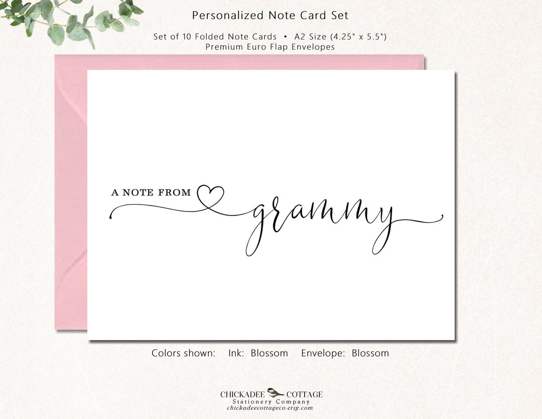 Grandma Gift, Set of 10 Note Cards With Envelopes, Grandmother Gift ...
