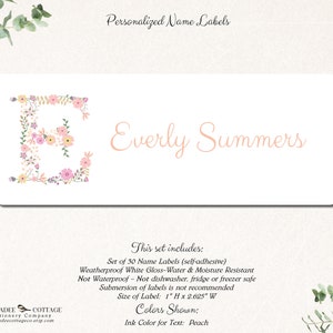 Personalized School Supply Labels for Girls, Name Stickers, Back to ...