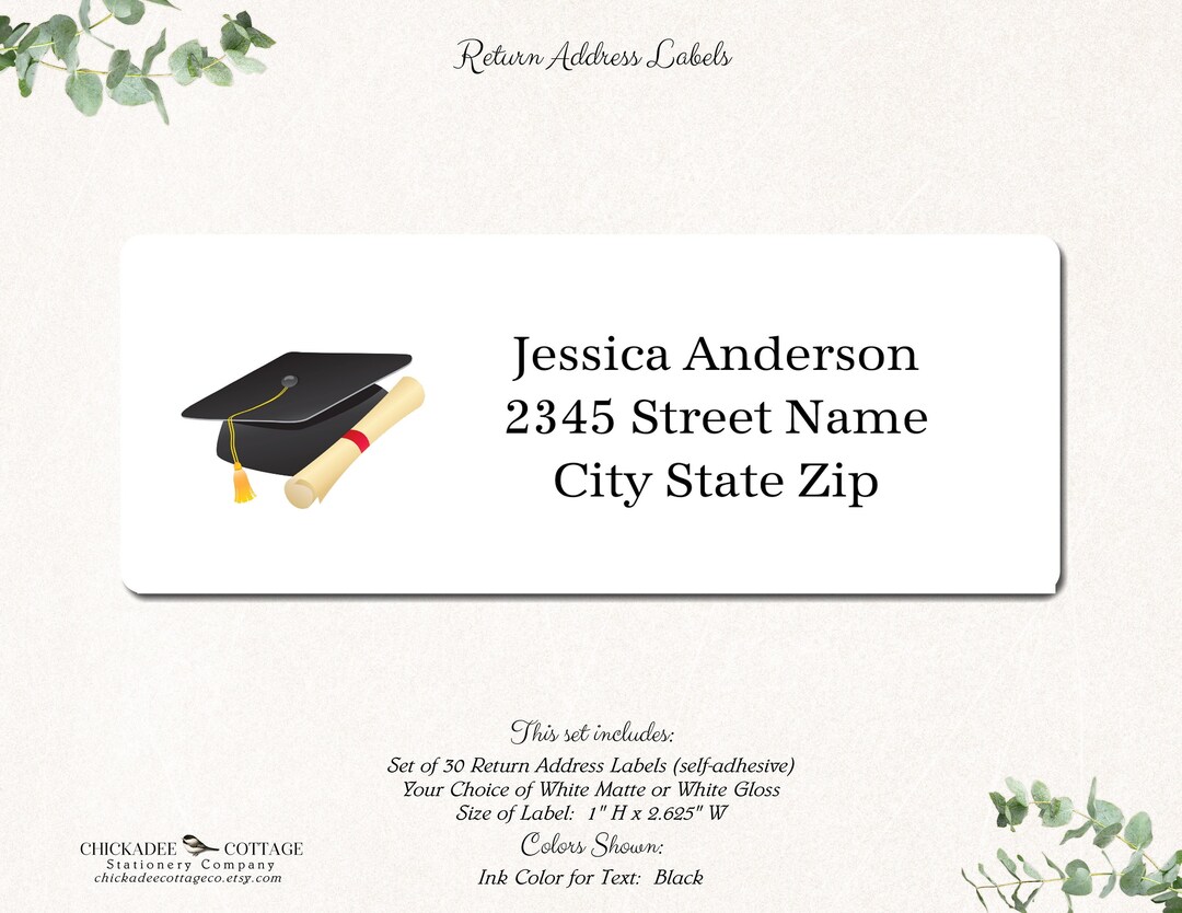 Graduation Return Address Labels, Graduation Return Address Stickers ...