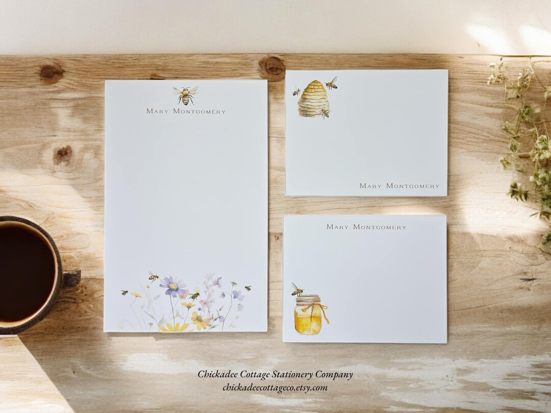 Set of 3 Personalized Bee Notepads, Custom Honeybee Notepads ...