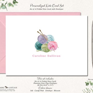 Knitting Personalized Note Cards, Knitting Personalized Stationery ...