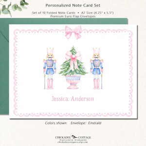 Pink Christmas Nutcracker Note Cards, Christmas Stationery ...
