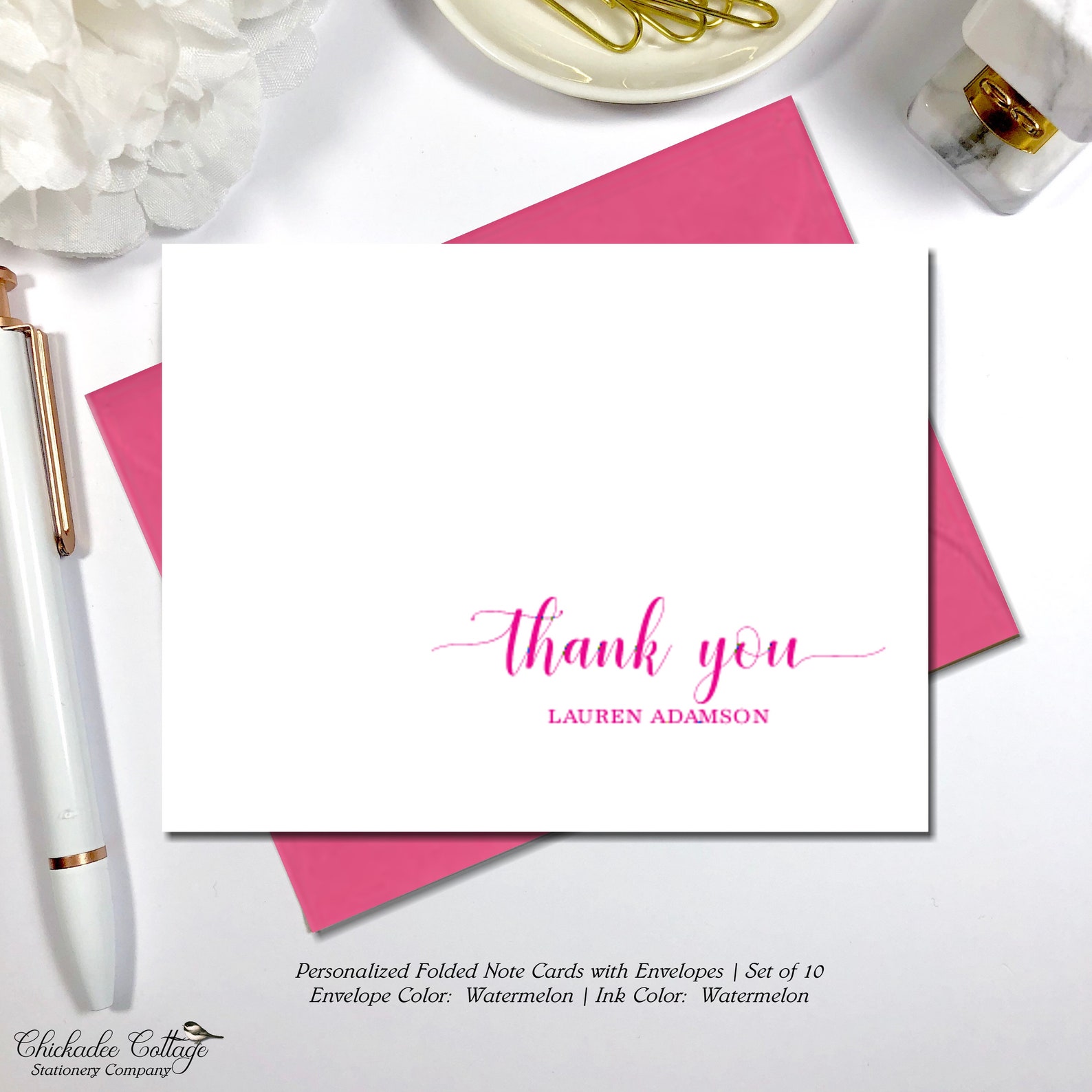 Personalized Thank You Cards With Envelopes Set Thank You - Etsy