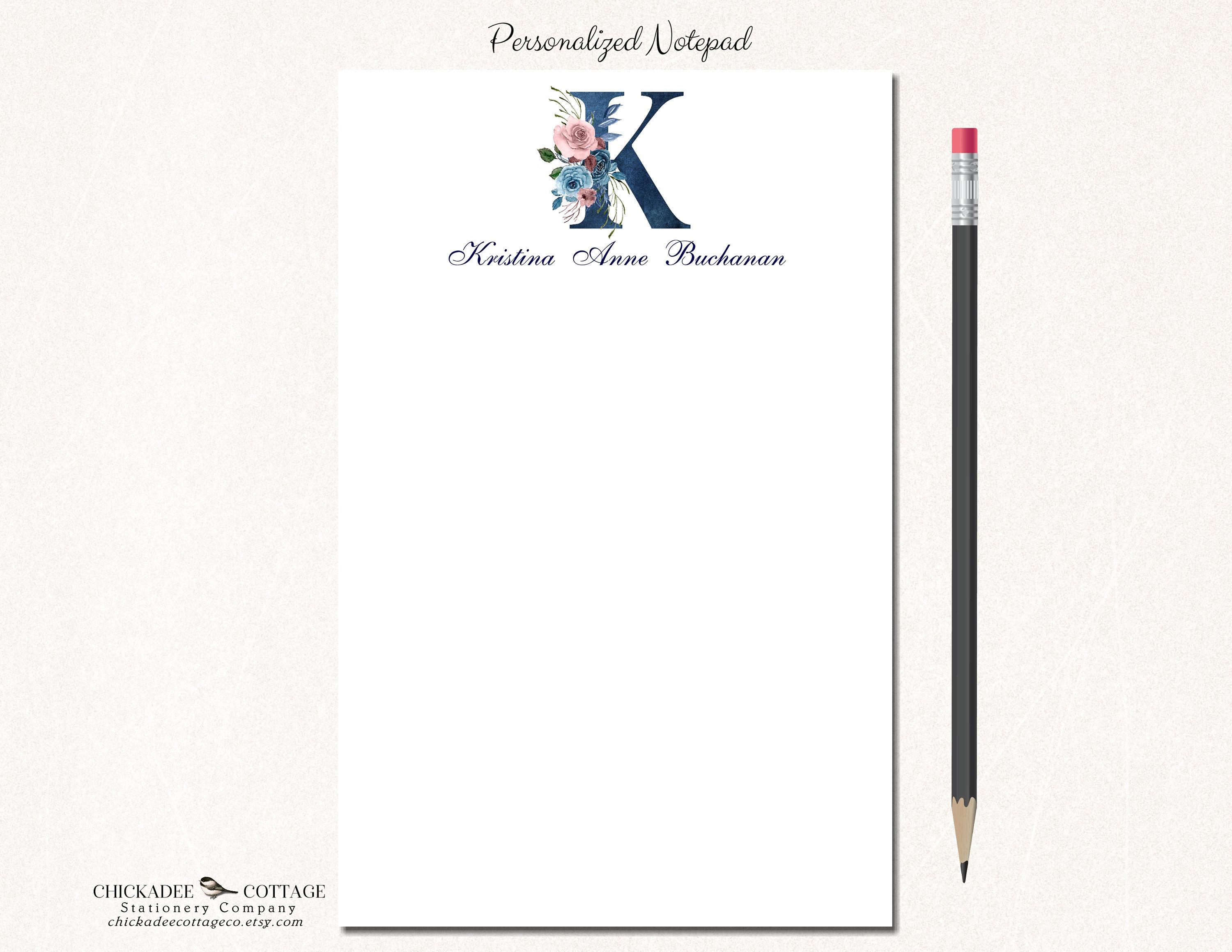 Personalized Notepad | Personalized Gift | Monogram Notepad | Memo Pad | Custom Initial Notepad ...
