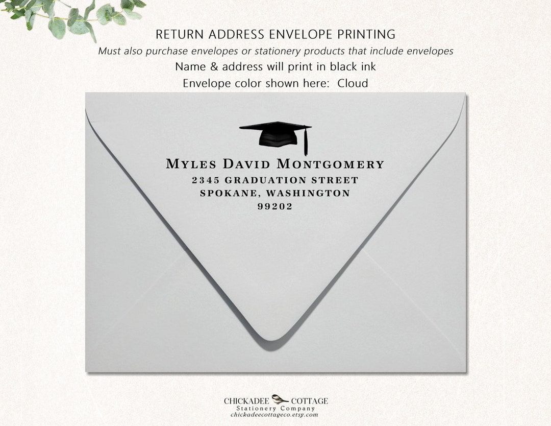 Return Address Printing Add-on Service, Envelopes Are NOT Included ...