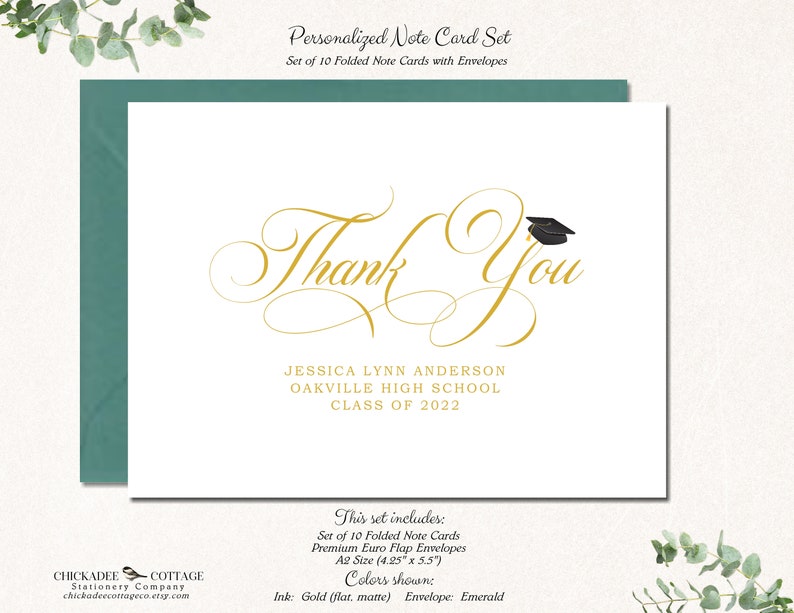 Graduation Thank You Cards Personalized Graduation Thank You - Etsy
