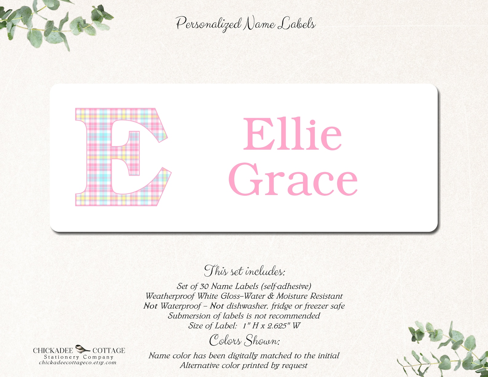 School Supply Labels Name Stickers Labels for Girls Book - Etsy
