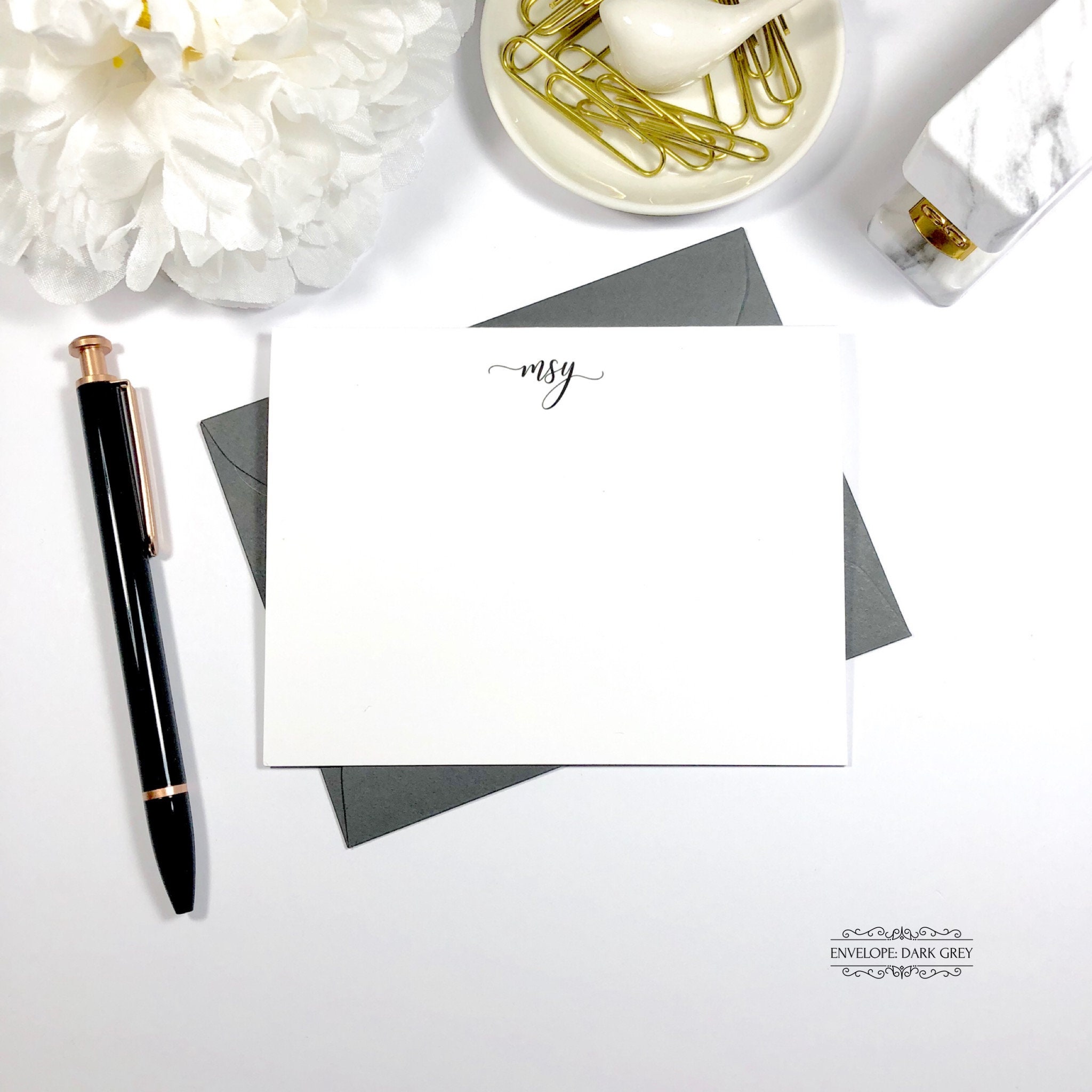 Personalized Note Card Set / Flat or Folded / Personalized - Etsy