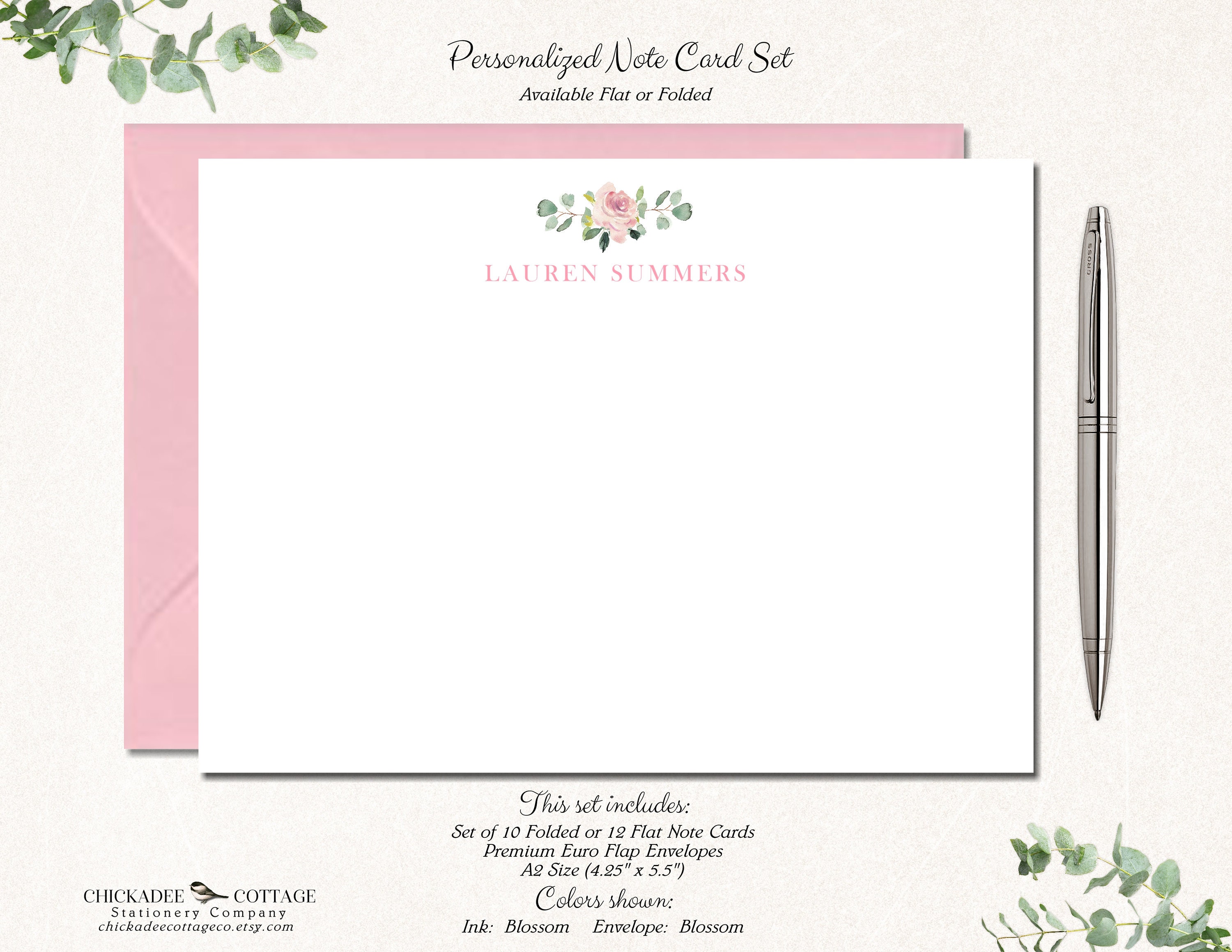 Rose Floral Stationary Personalized Stationary Stationery - Etsy.de