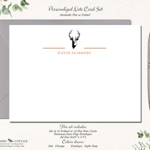 Deer Head Personalized Note Cards | Gift for Men | Hunting | Nature ...