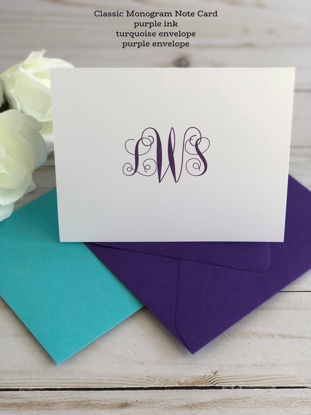 Personalized Note Card Set / Personalized Stationary Cards / Monogram ...