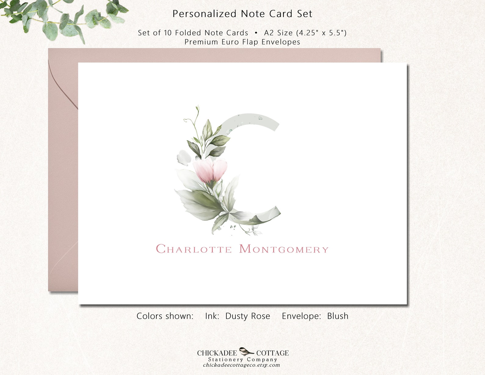 Monogram Note Cards Personalized Monogrammed Stationery - Etsy