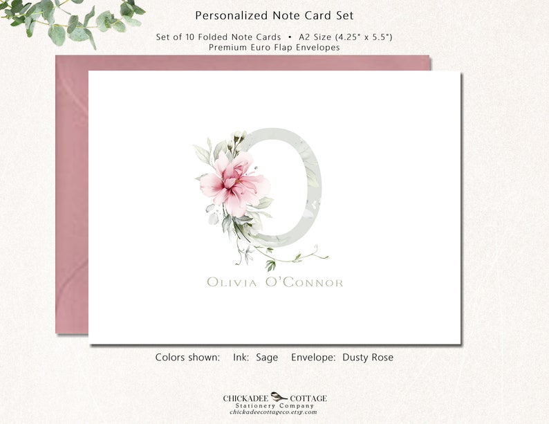 Monogram Note Cards Personalized Monogrammed Stationery - Etsy