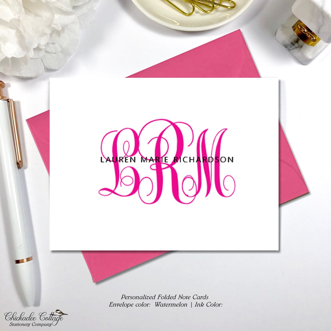 Personalized Monogram Note Card Set / Personalized Stationery | Etsy